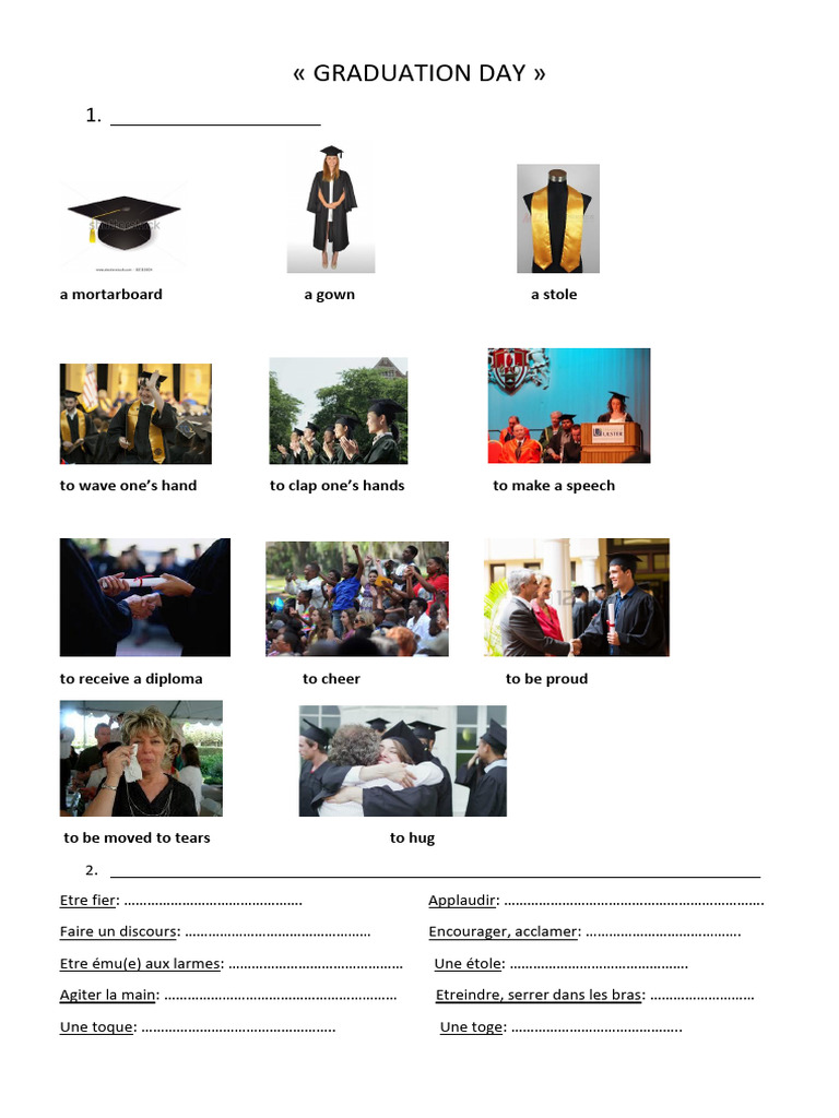 Graduation Day Vocabulary Activity PDF | PDF