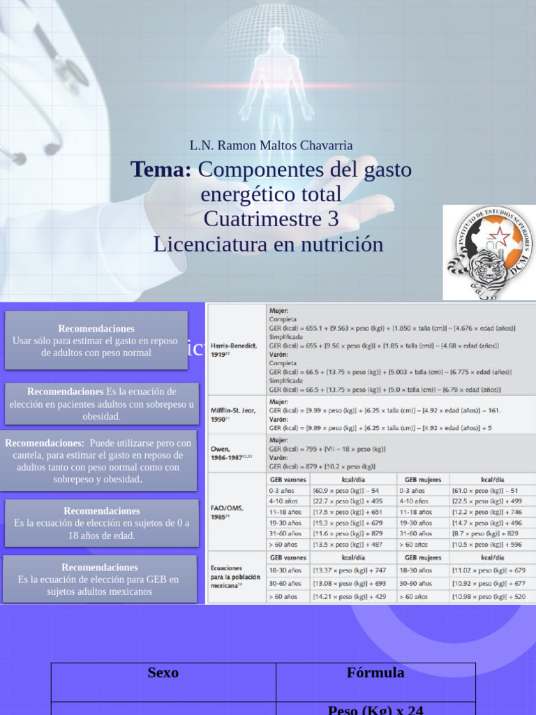 Componentes Del Gasto Energetico | PDF | Obesidad | Exceso de peso