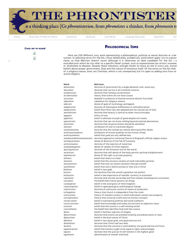 Word List - Isms - Ideologies | PDF | Soul | God