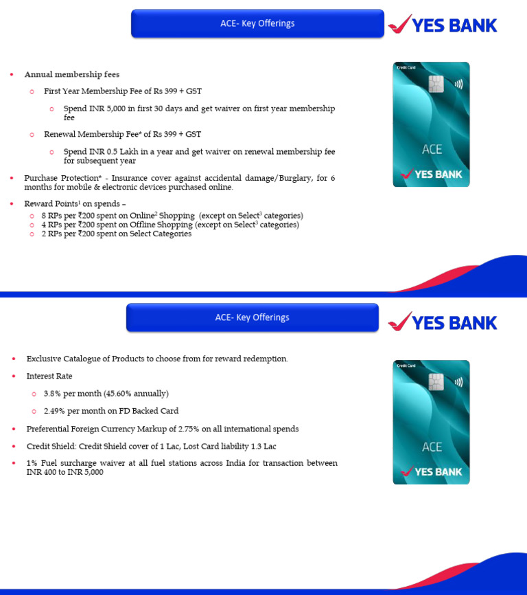 Yes Ace Card Features | PDF