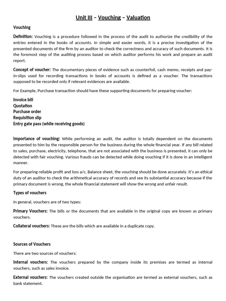 Understanding Vouching in Auditing | PDF | Valuation (Finance) | Audit