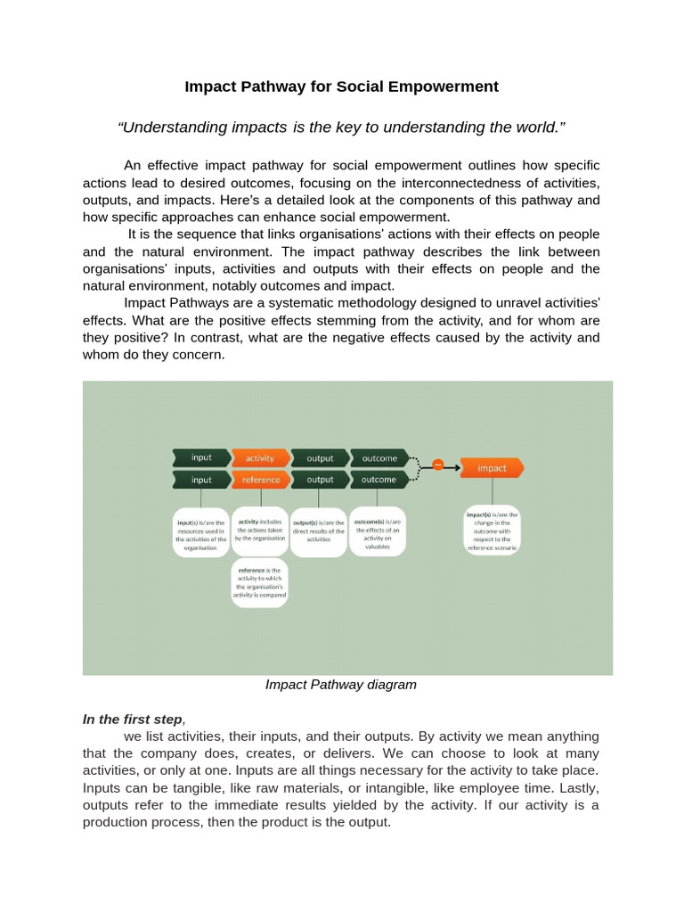 Social Empowerment Impact Pathway | PDF