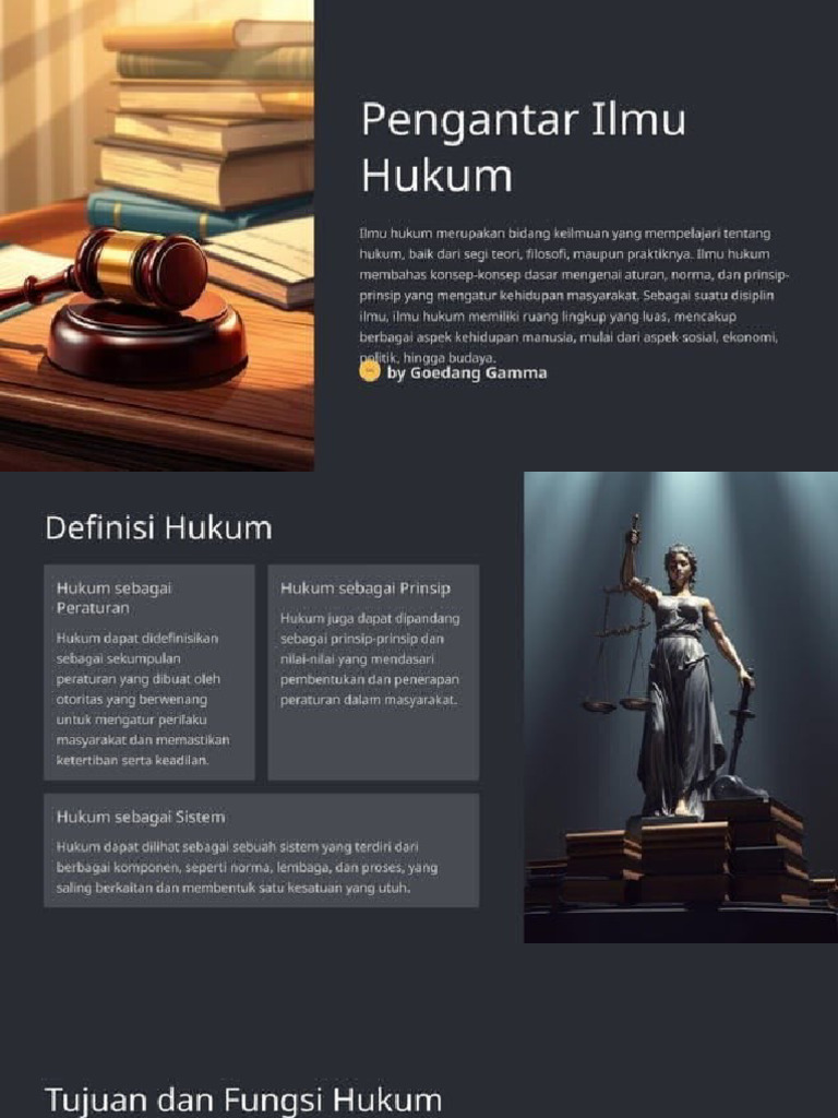 Materi Pengantar Ilmu Hukum PowerPoint Terbaru | PDF