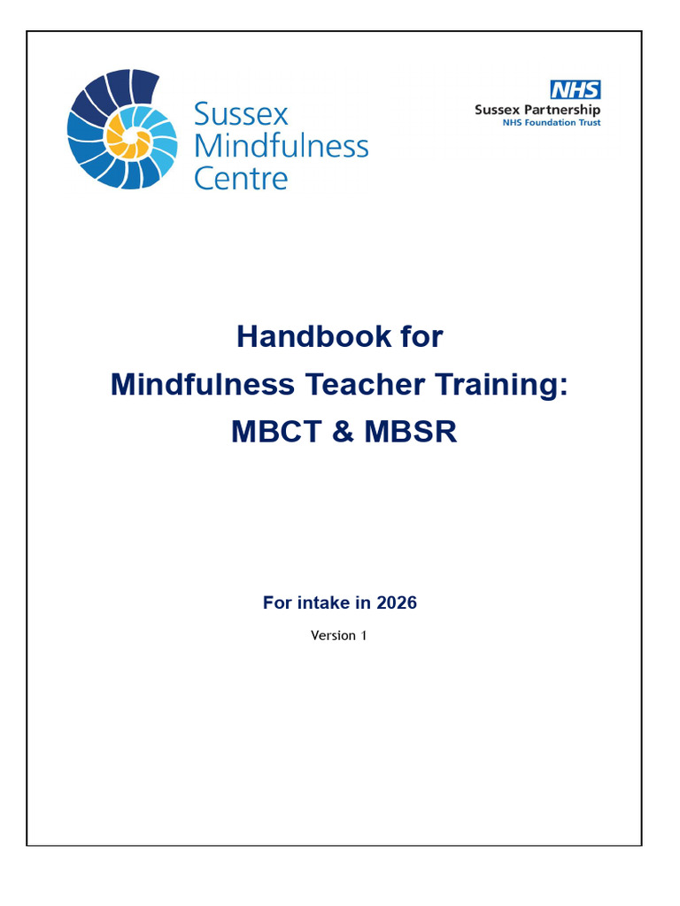Mindfulness Teacher Training Handbook 2026 | PDF | Mindfulness ...
