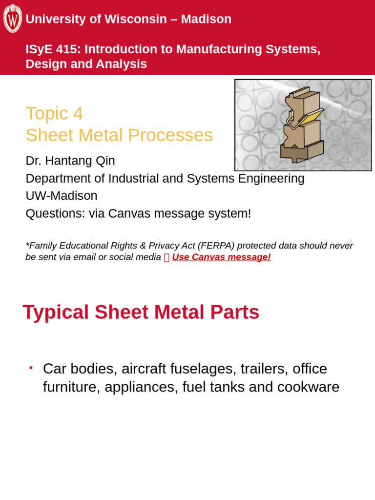 ISyE 415 - 04 - Sheet Metal Processes | PDF | Sheet Metal | Mechanical ...