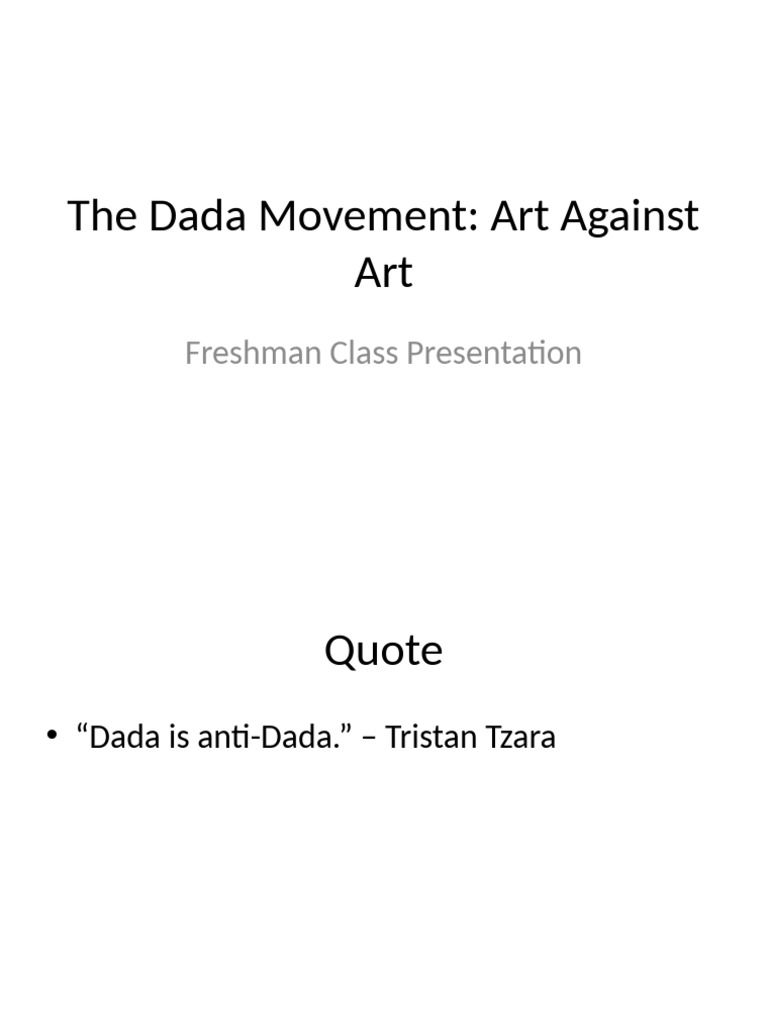 Dada Movement Presentation | PDF