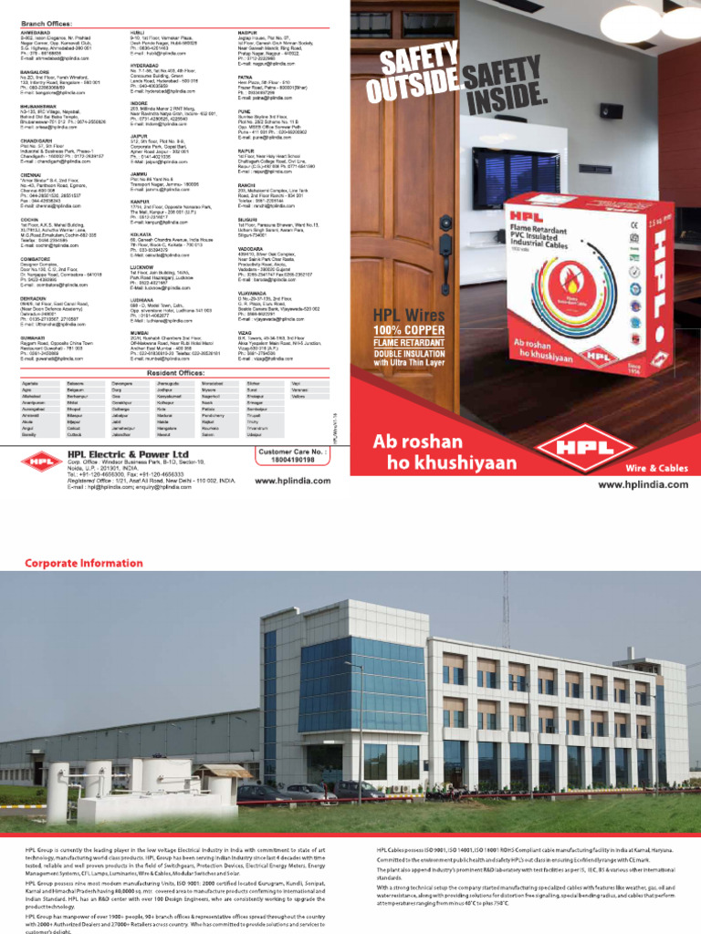 Wires Cables Catalogue 2018 CTC | PDF
