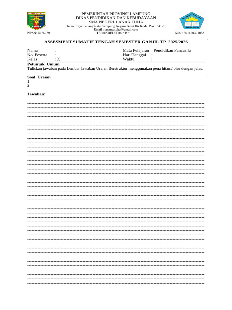 Format Soal Uts | PDF