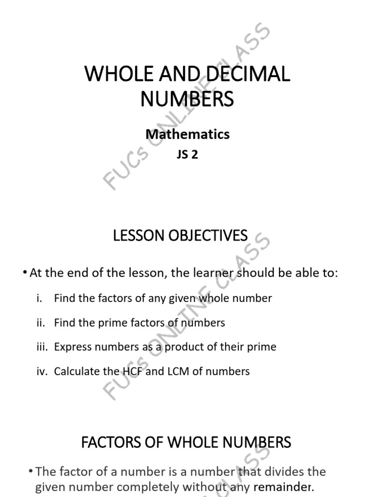 Math - WHOLE NUMBERS (Part A) Edited 2025 - 2026 - Watermark | PDF | Numbers | Mathematics
