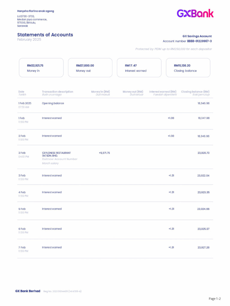 Bank Statment | PDF