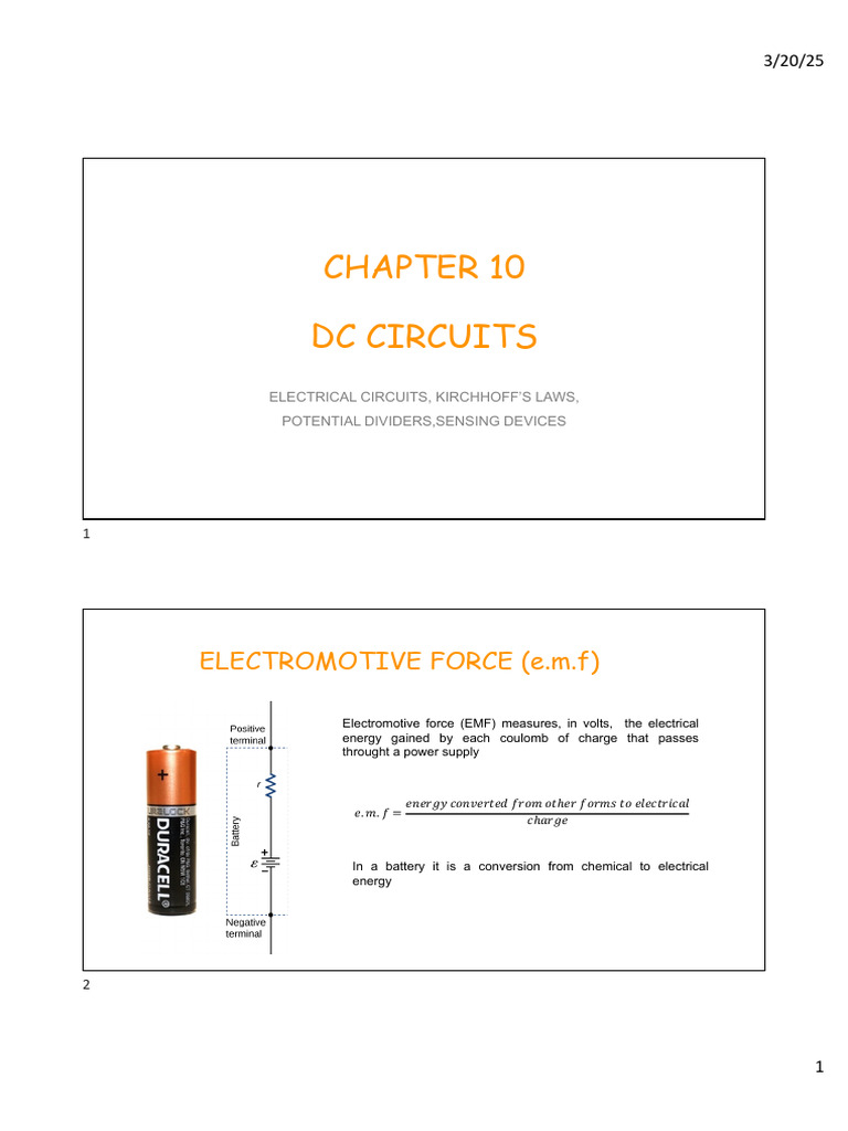 AL Chapter 10 Electricity - DC Circuits | PDF | Voltage | Series And ...