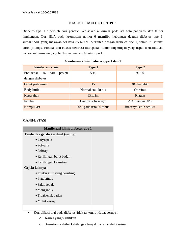 Diabetes Mellitus Tipe 1 | PDF