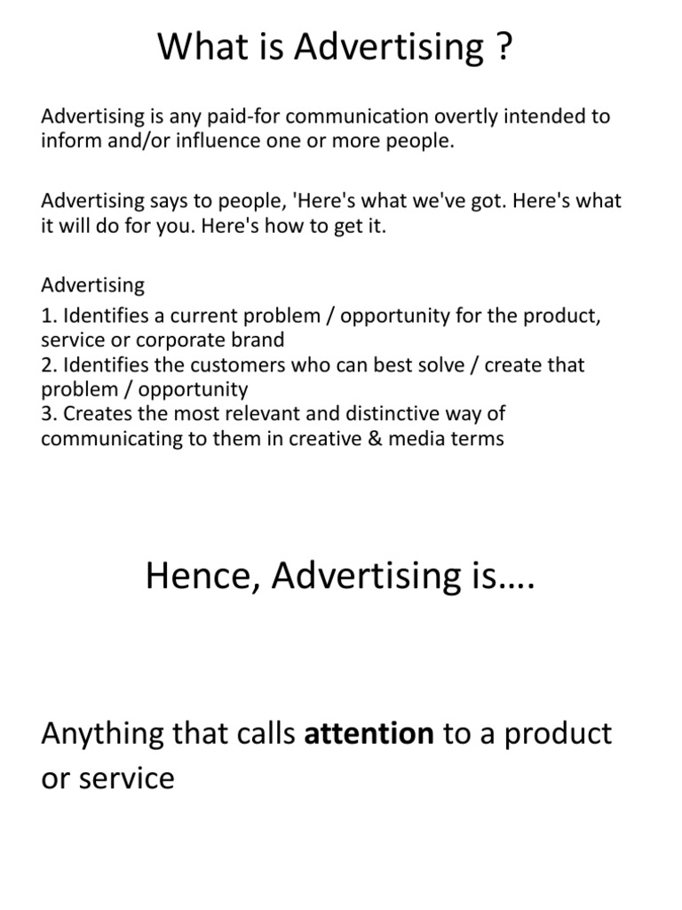 Advertising - Module 1 | PDF | Advertising | Promotion (Marketing)