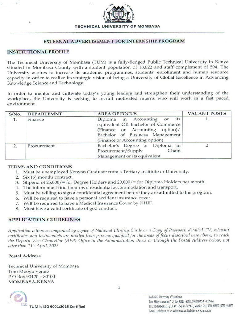 External Advertisement For Internship Program II | PDF