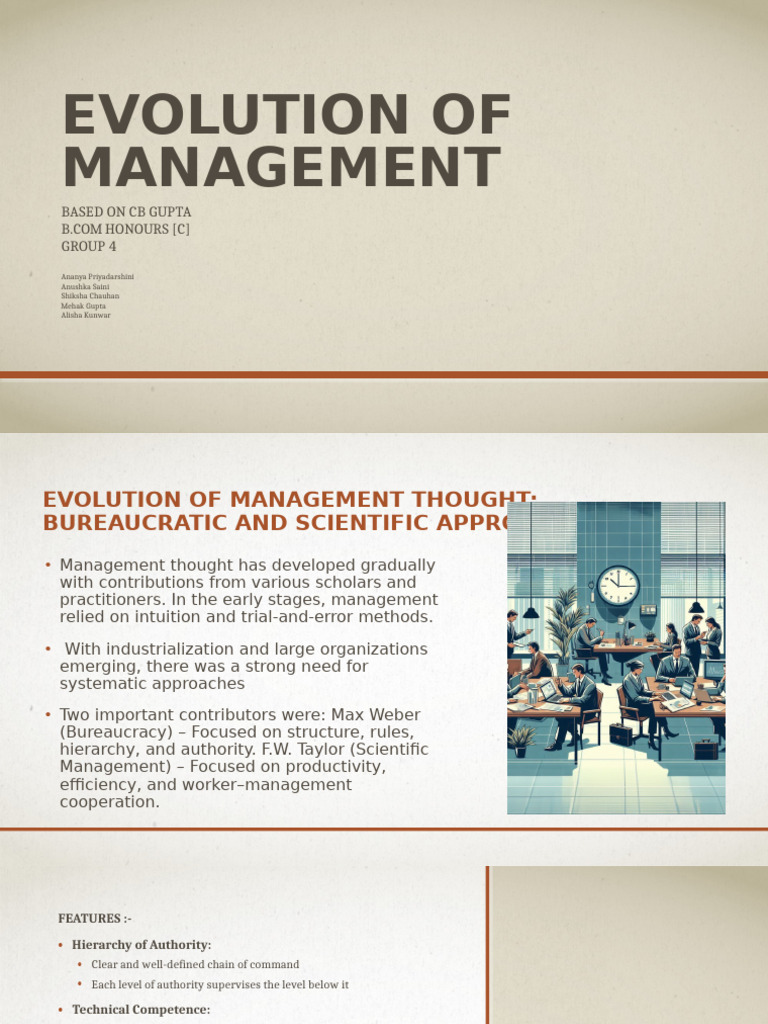 Evolution of Management Theories | PDF | System | Leadership