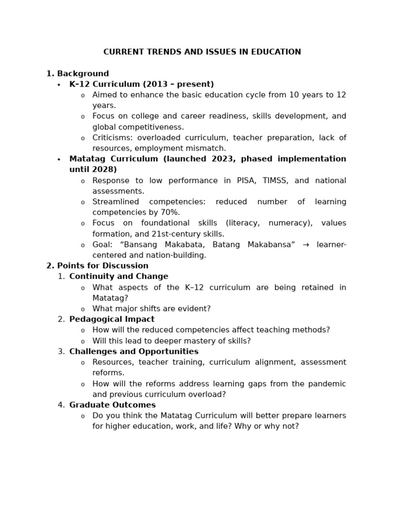 Activity 2 - Current Trends and Issues in Education | PDF