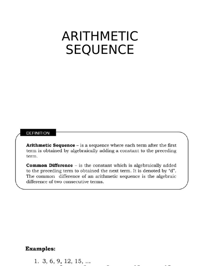 Arithmetic Sequence | PDF