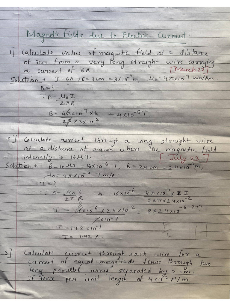 Physics Class 12 Most Important Numericals | PDF