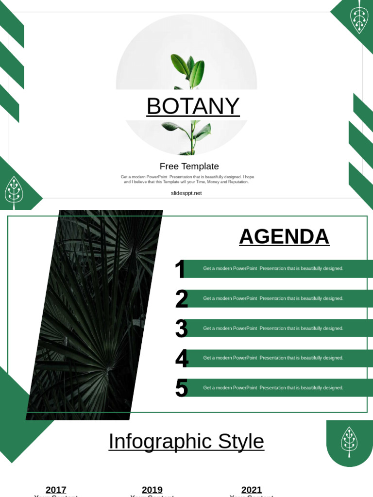 Modern Botany PowerPoint Template | PDF | Microsoft Power Point ...