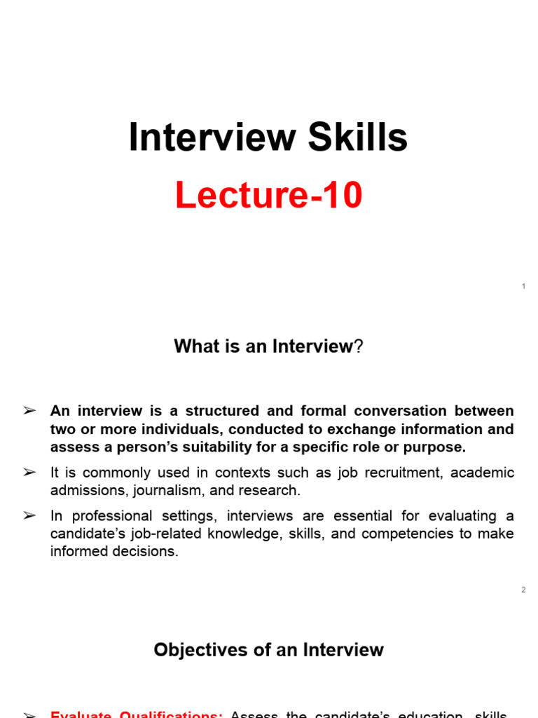 Essential Interview Skills Guide | PDF | Skill | Communication