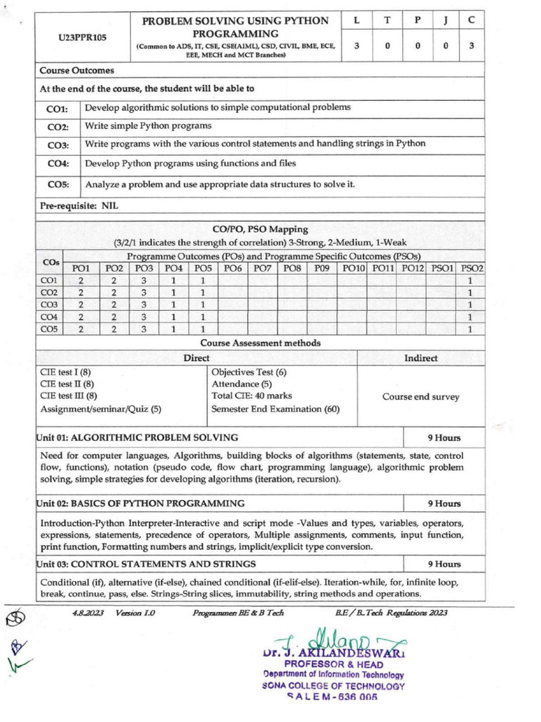 Syllabus - Python | PDF