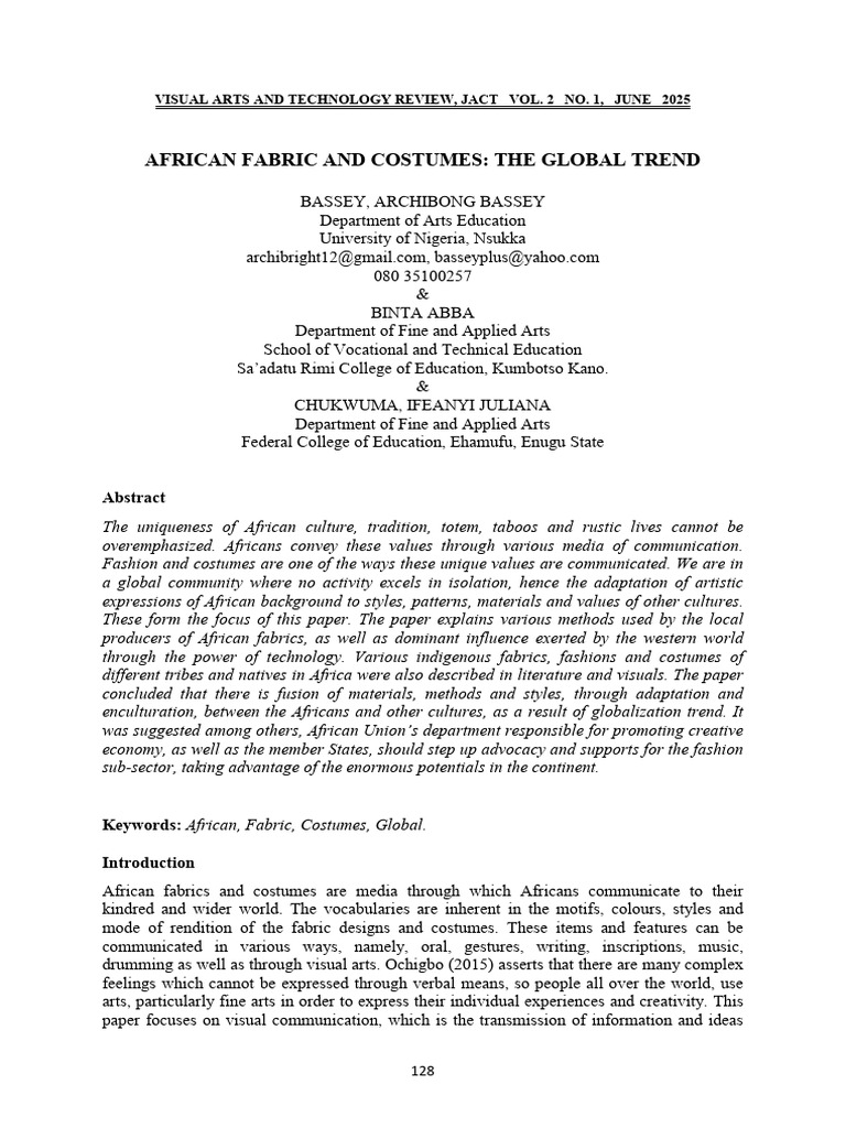 African Fabric and Costumes The Global Trend_080747 | PDF | Igbo People ...