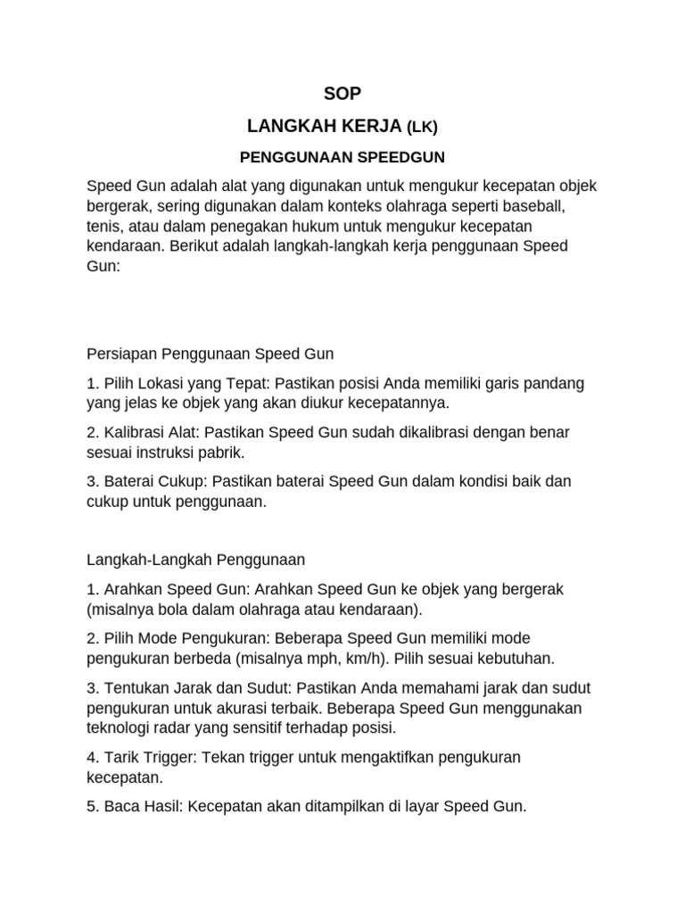 Sop LK SPG | PDF