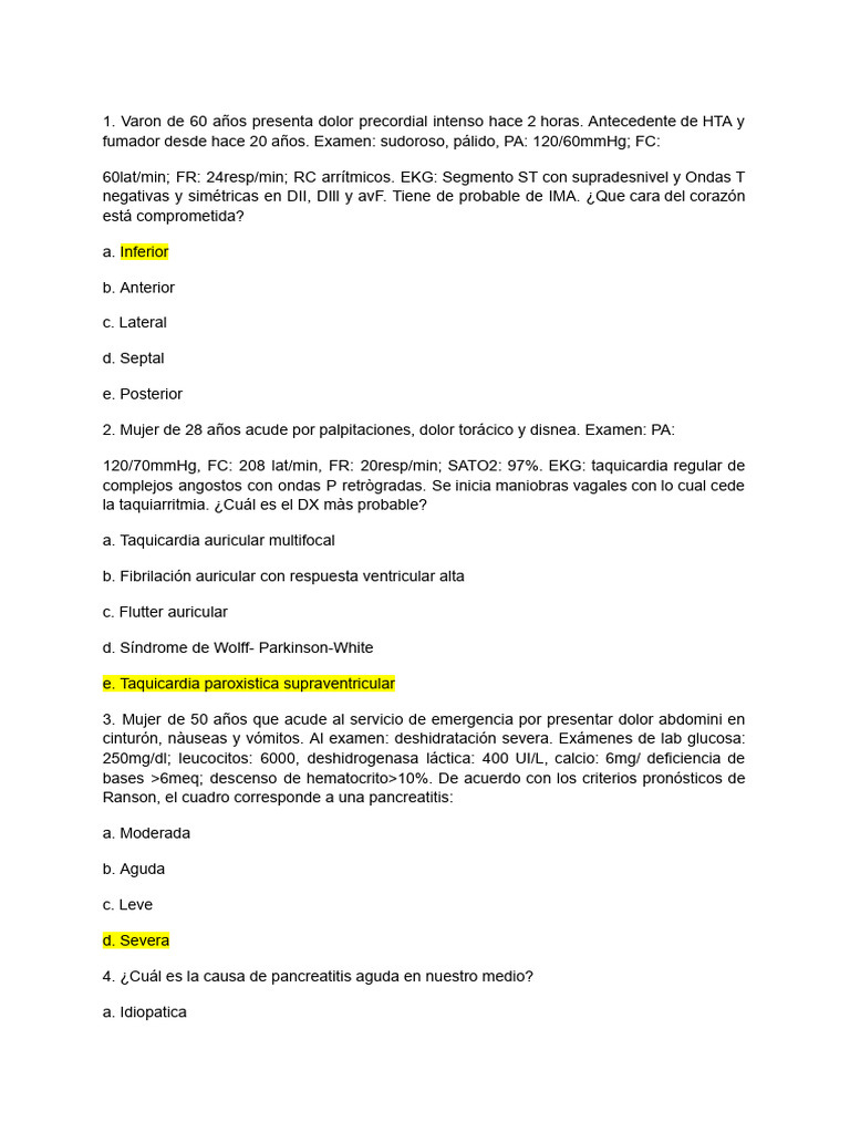 Examen 2 - Medicina | PDF | Medicina CLINICA | Enfermedades y ...