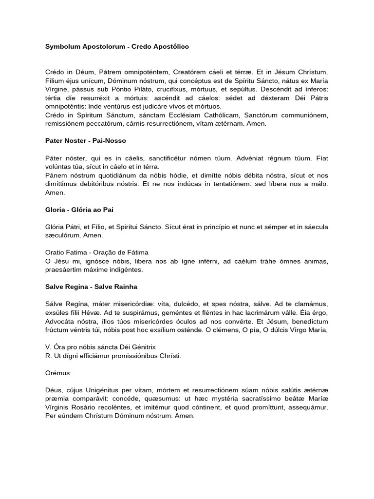 Symbolum Apostolorum en Latín | PDF