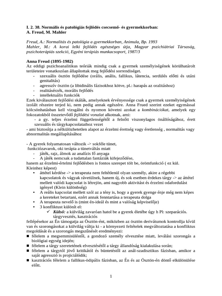Normális És Patológiás Fejlődés | PDF