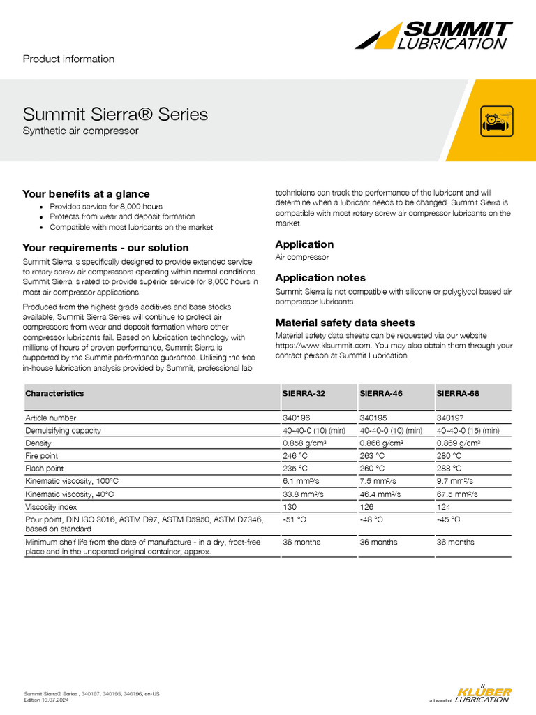 Summit Sierra Series 340195 Pi Us en | PDF | Lubricant | Applied And ...