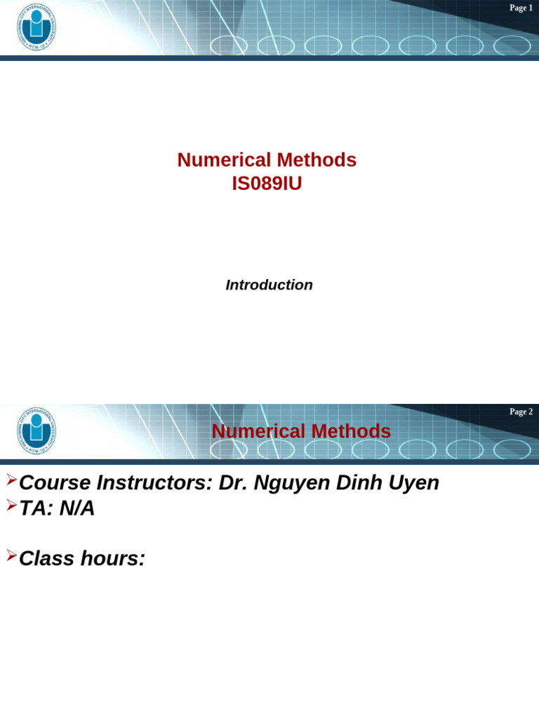 Numerical Methods Course Overview | PDF | Numerical Analysis ...