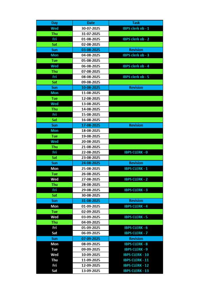 Best Timetable For Bank Exams | PDF | Banking | Financial Services