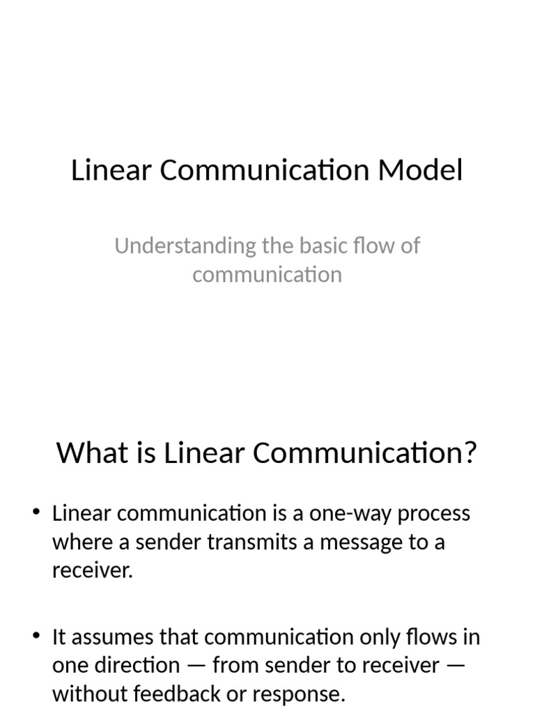 Linear Communication Presentation | PDF