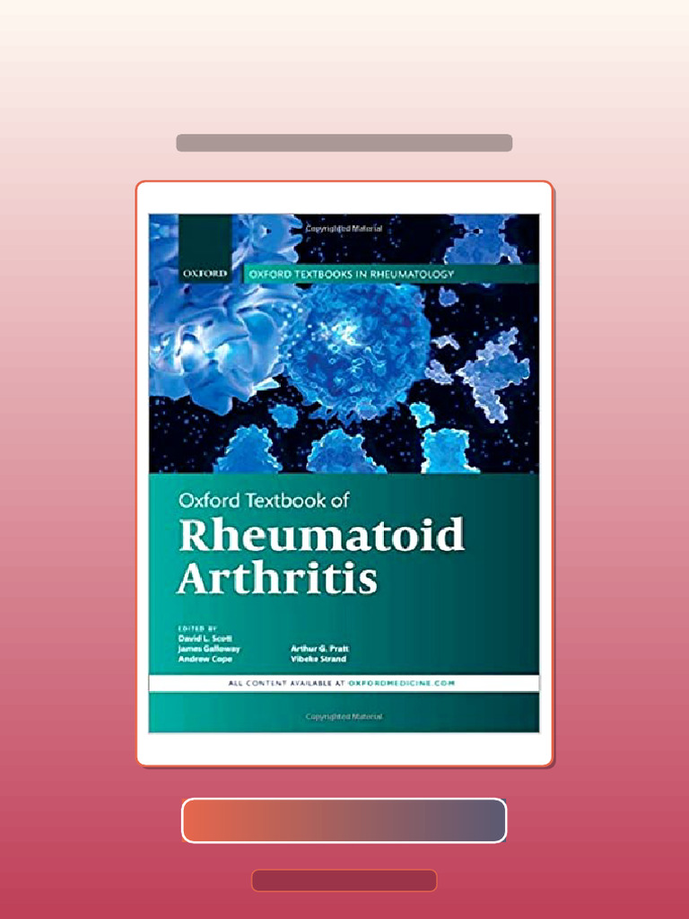 Oxford Textbook of Rheumatoid Arthritis by David L Scott James Galloway ...