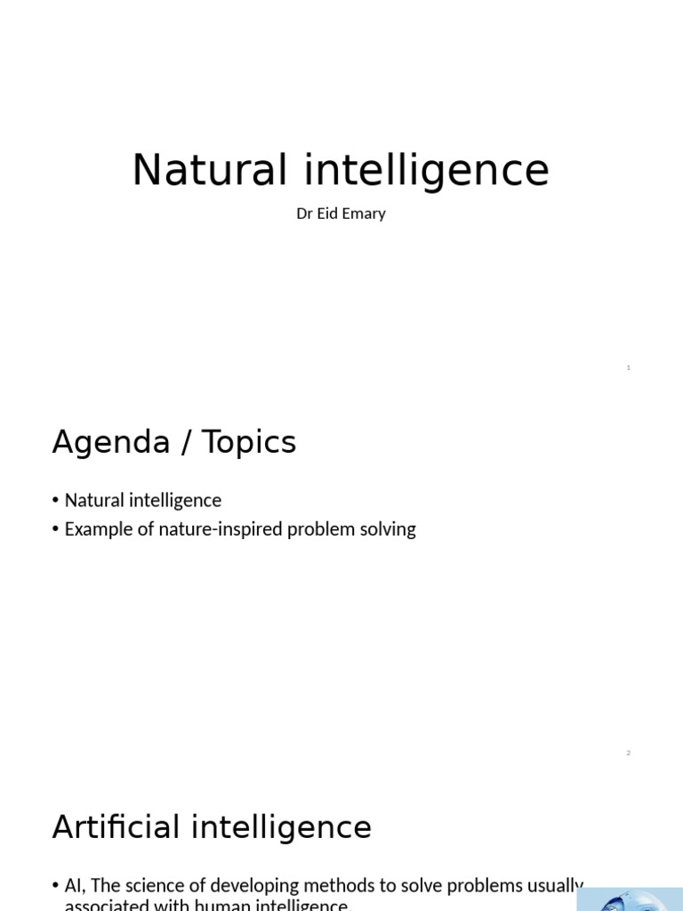 Understanding Natural Intelligence Concepts | PDF