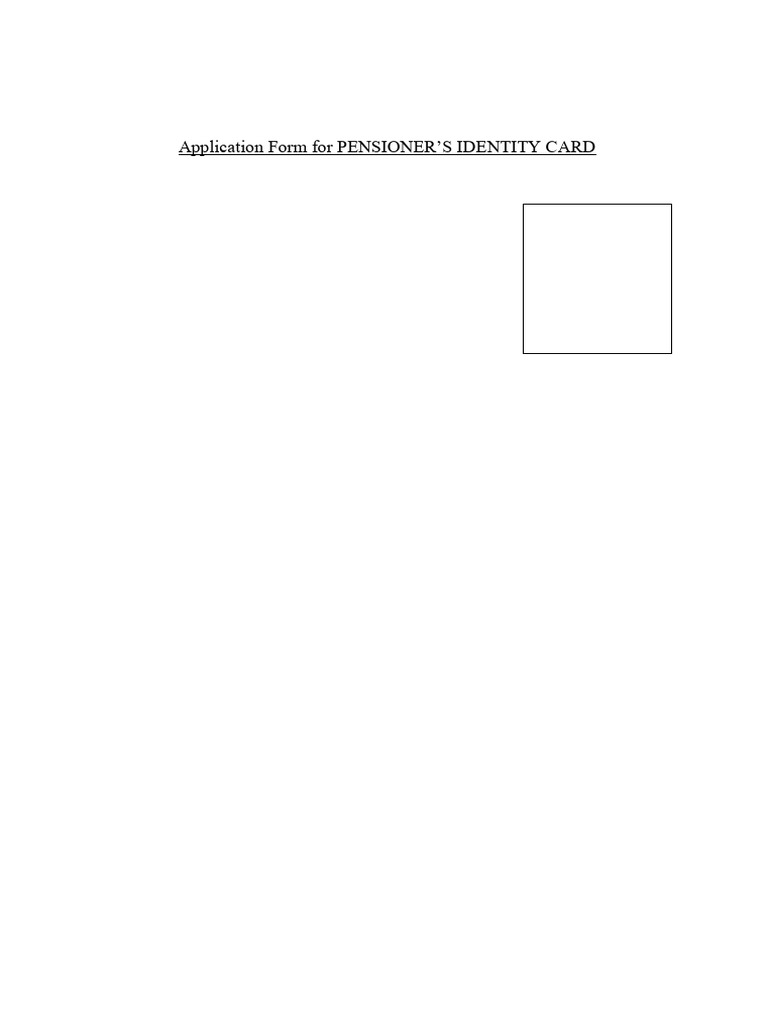 Pensioners ID Card Form | PDF