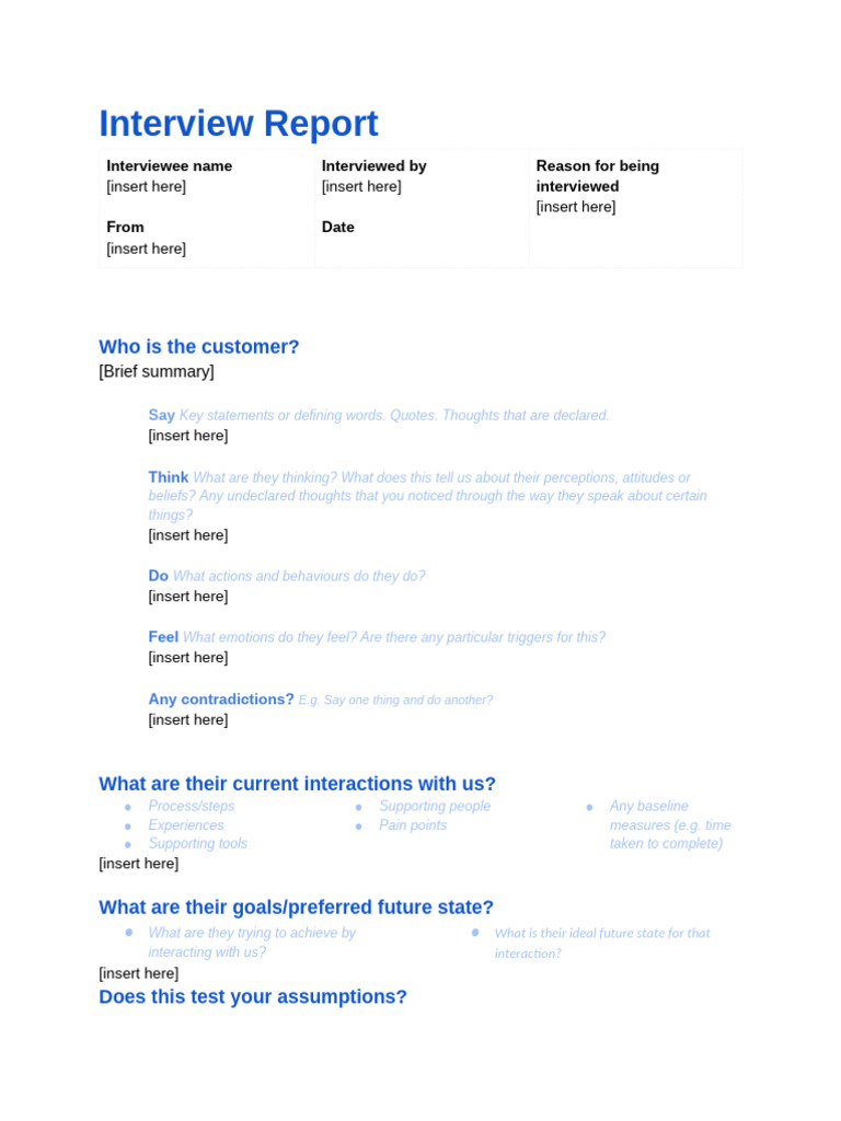 Interview Report Template | PDF