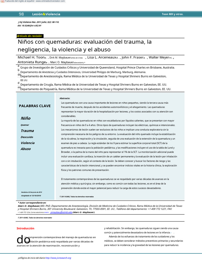 Children_with_burn_injuries_assessment_o.en.es (1) | PDF | Quemar ...