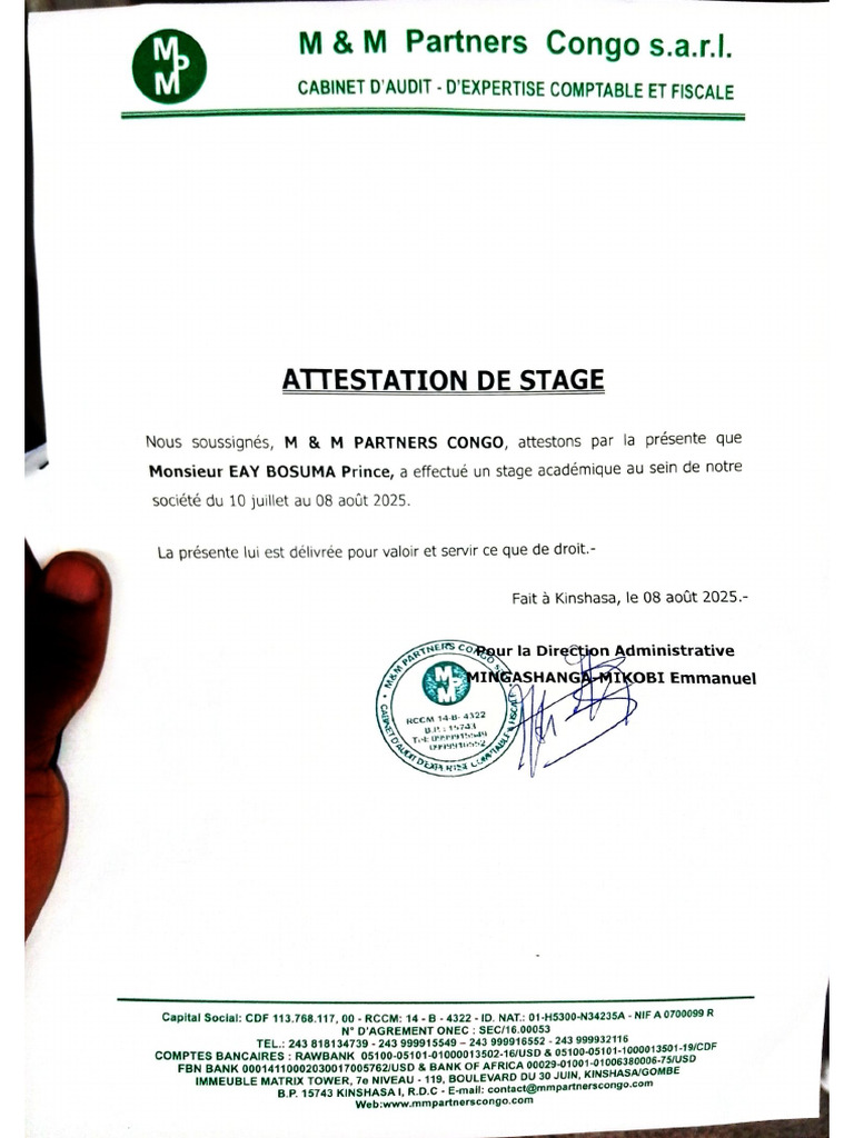 Attestation de Stage | PDF