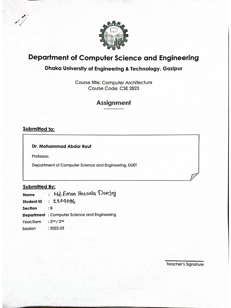Emon Rouf Sir Assignment | PDF