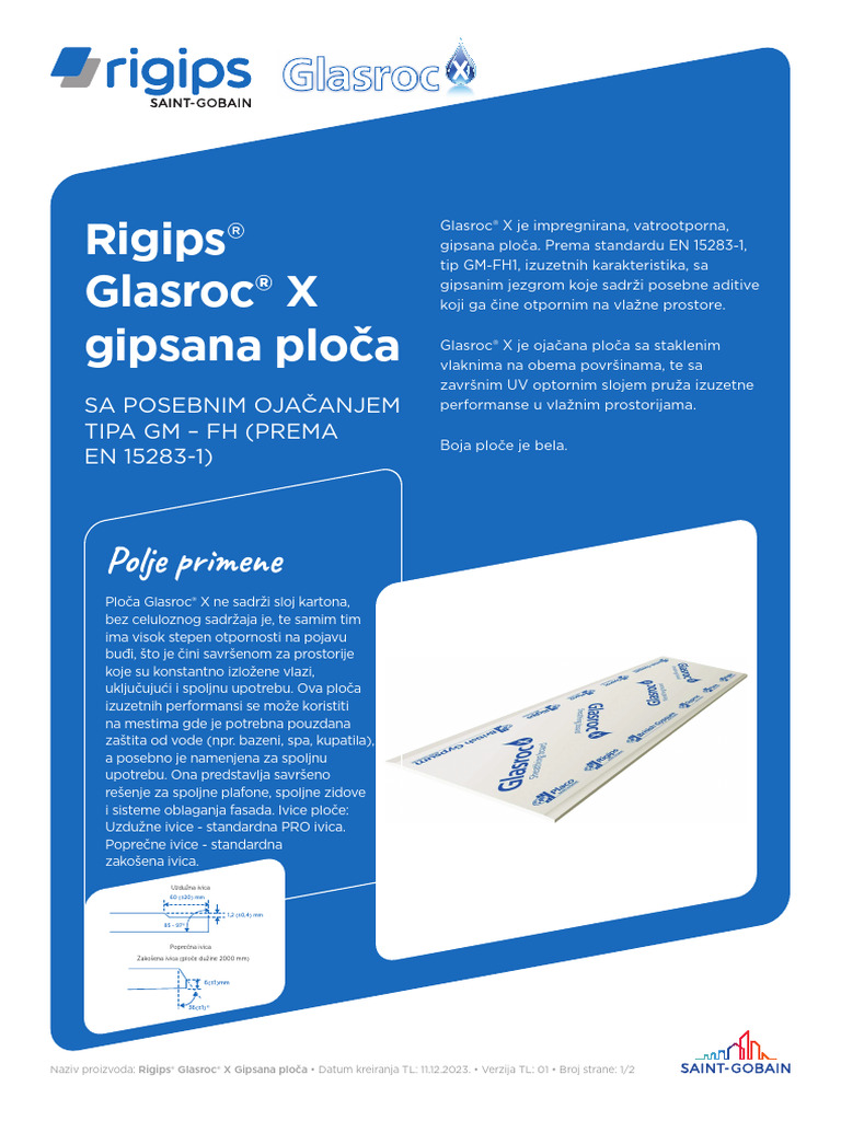 TL Rigips Glasroc X Ver01 20231211 | PDF