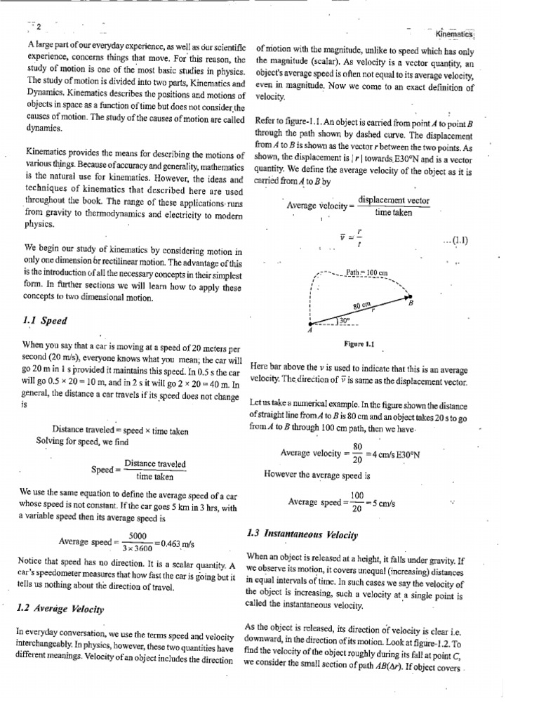 Kinematics Class 11 | PDF