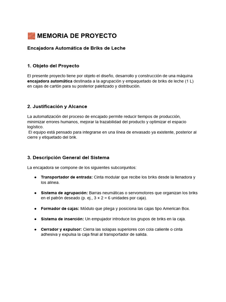 ? Memoria de Proyecto | PDF