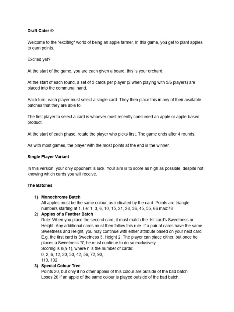 Draft Cider Rules Final | PDF