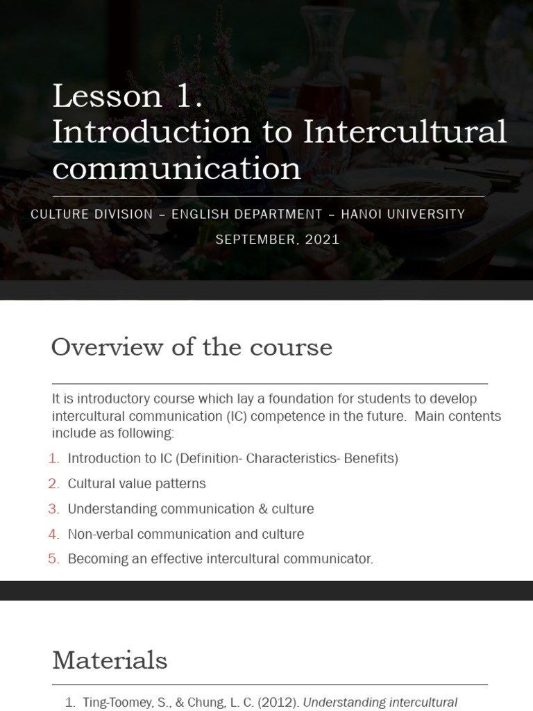 Intro to Intercultural Communication | PDF | Communication | Cross ...