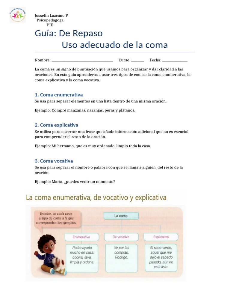 Guia Uso de La Coma | PDF