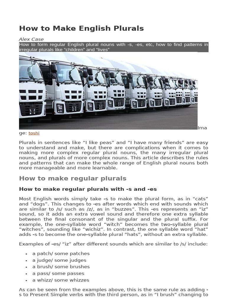 How To Make English Plurals | PDF | Plural | English Language