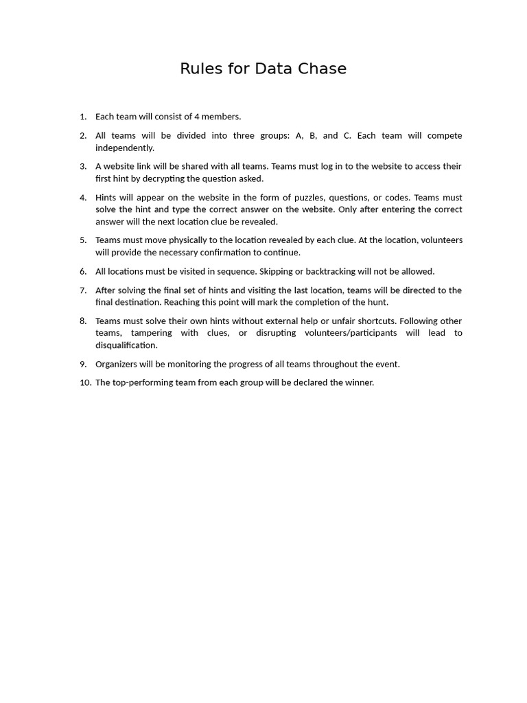 Rules For Data Chase | PDF