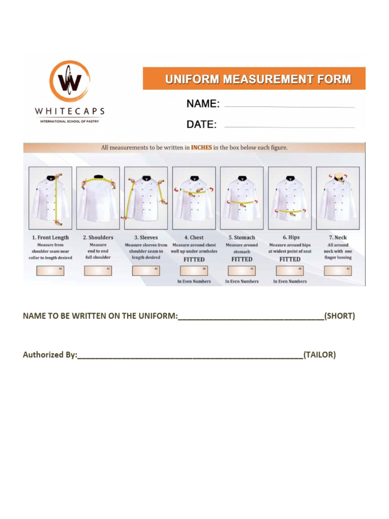 Execellence Uniform Measurements | PDF
